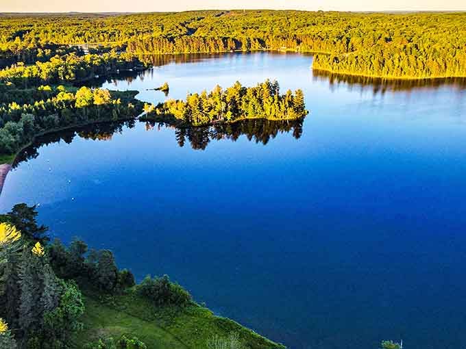 Bewabic State Park's pristine waters reflect endless forest, creating the kind of view that makes you forget your troubles.