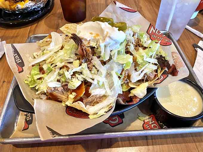 BBQ nachos prove that sometimes the best ideas come from combining two perfect things into one glorious mess.