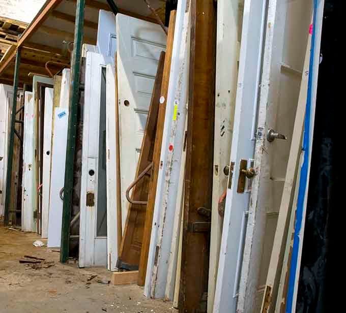 A corridor of doorways to nowhere&mdash;or perhaps everywhere&mdash;depending on your renovation imagination and carpentry skills.