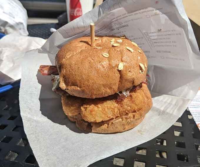 Sometimes simplicity wins, and this classic combination on a seeded bun delivers exactly what your soul needs.