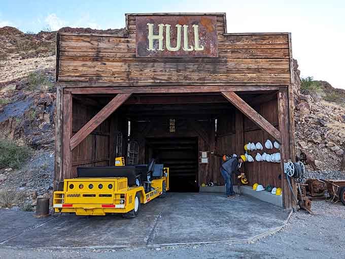 The mine entrance beckons like a portal to another century, minus the actual backbreaking labor, thankfully.