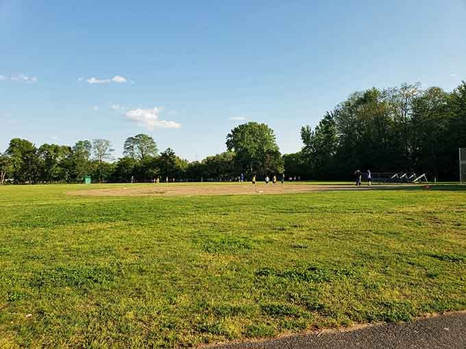 Ray Ash Park's open fields invite pickup games and picnics without requiring a permit or a lawyer.