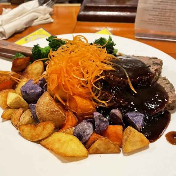 That's not just meatloaf, that's meatloaf with colorful potatoes and enough personality to make your grandmother jealous of the recipe.