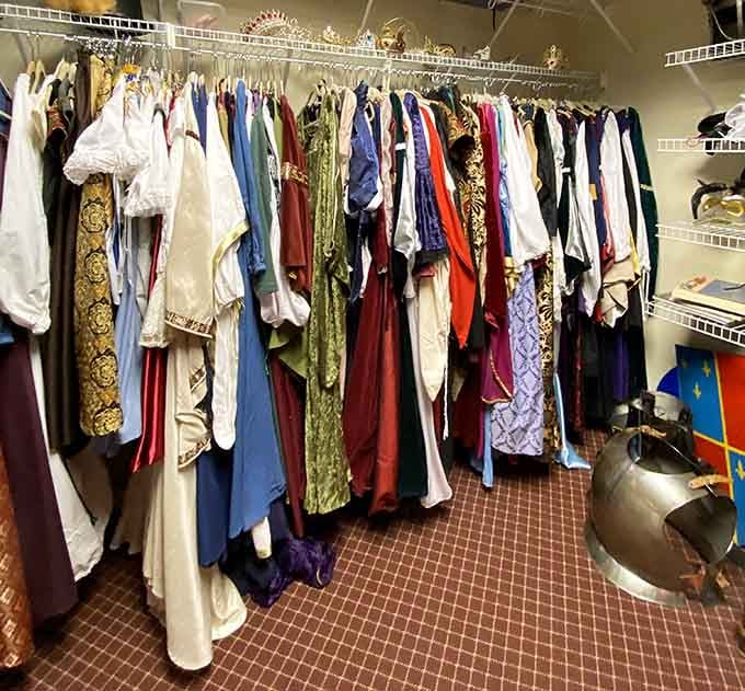 Choose your medieval outfit from an impressive wardrobe that would make any Renaissance faire jealous beyond measure.