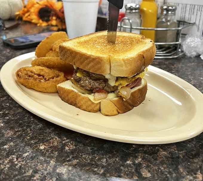 This burger's got more layers than your favorite mystery novel, and it's infinitely more satisfying.