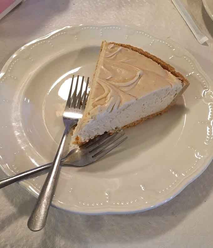 Peanut butter pie with that swirled meringue topping is what dessert dreams are made of, no exaggeration needed.