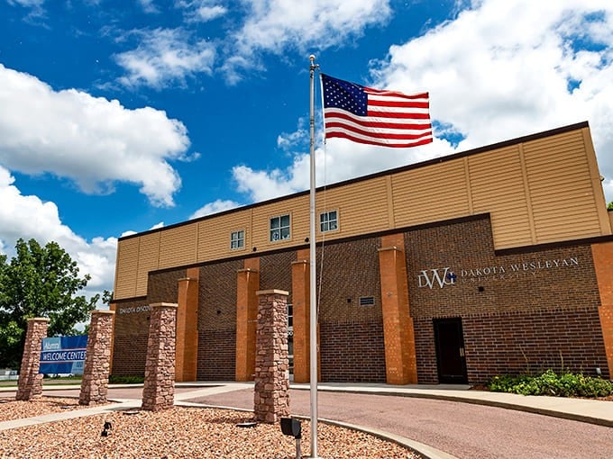 Dakota Wesleyan University stands as Mitchell's beacon of learning, where prairie values meet academic excellence under big skies.