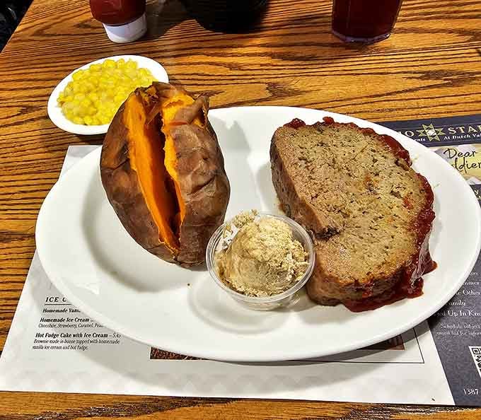 Meatloaf and a loaded sweet potato demonstrate that simple done right beats fancy done wrong every single time.