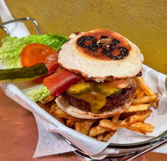 The Big Daddy Kane stacks bacon, cheese, and a runny egg into one glorious, napkin-requiring masterpiece.