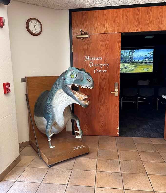 That animatronic dinosaur greeting you at the Discovery Center is either terrifying or thrilling, depending on your age and disposition.