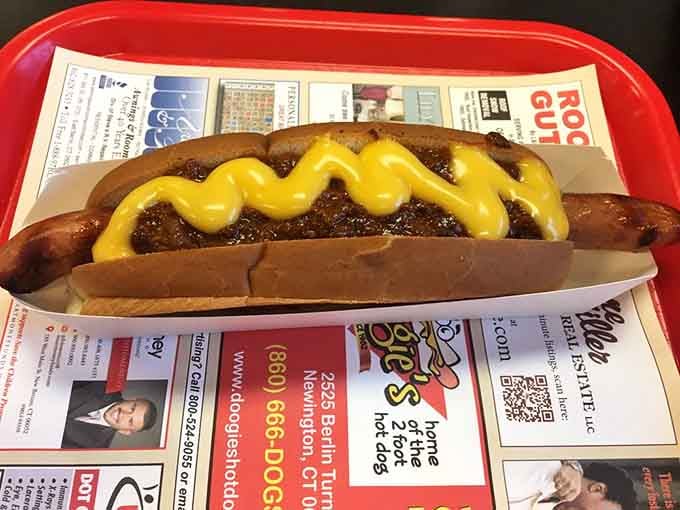 Chili and cheese transform a simple hot dog into something that requires both hands and zero regrets.