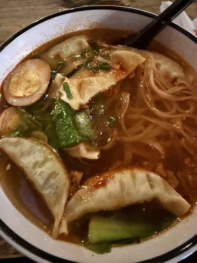 Dumplings floating in rich broth with a soft-boiled egg, this is comfort food that transcends any single cuisine beautifully.