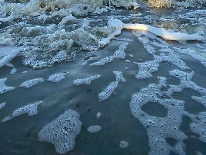 Sea foam creates temporary art installations that would make any modern sculptor jealous of the ocean.