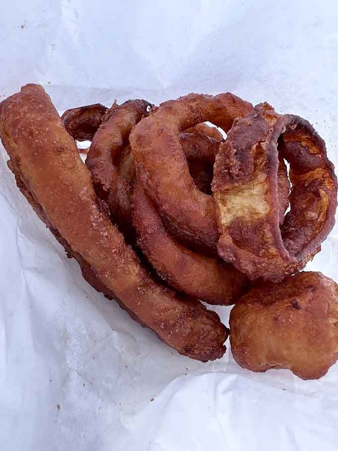 These onion rings have more curves than a mountain highway and taste twice as good as anything fancy.