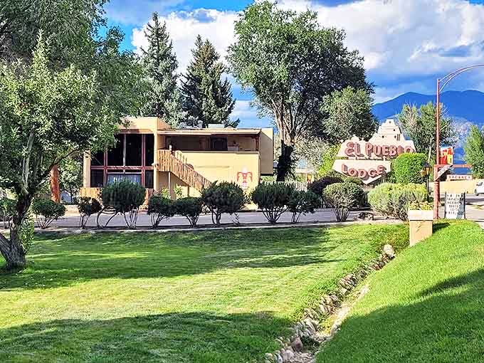 El Pueblo Lodge welcomes weary travelers with that classic Southwestern silhouette against impossibly blue skies. Your Instagram followers will be jealous.