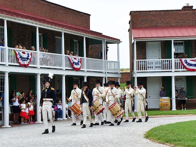 Living history comes alive as period-dressed interpreters march through, making textbooks seem suddenly very boring by comparison.