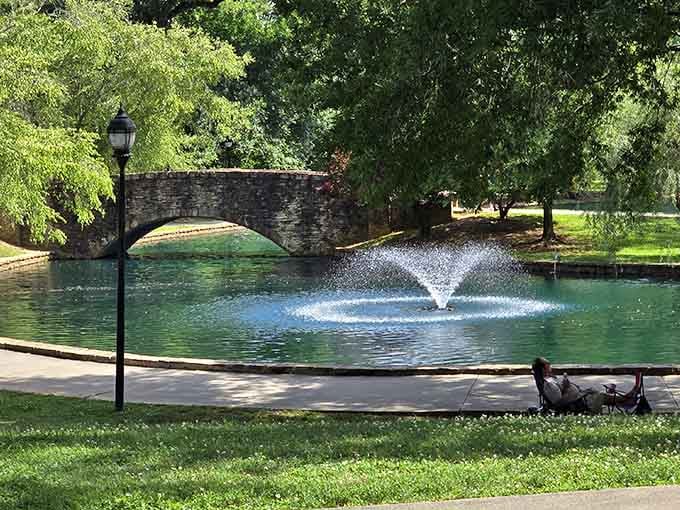 Stone bridges and dancing fountains create postcard-perfect moments that make you forget you're in a bustling city.