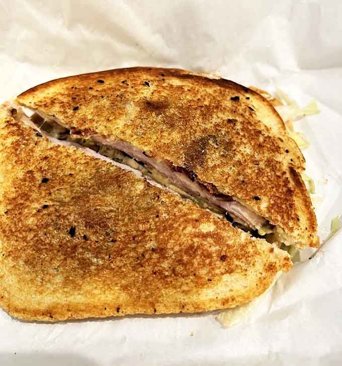 The turkey melt shows its perfectly toasted bread, proving that even sandwiches get the royal railroad treatment at Fritz's.