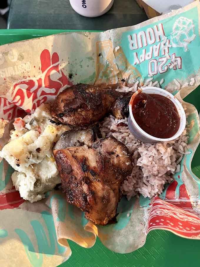 This isn't your average chicken dinner, it's a Caribbean vacation on a plate with all the fixings you didn't know you needed.