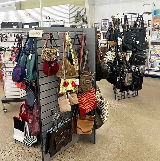 Handbag heaven! From practical totes to statement purses, your next favorite accessory is hanging somewhere in this fashion forest.