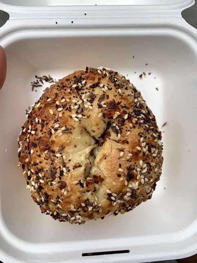Everything bagels should always look this good&mdash;a perfect circle of possibility topped with enough seeds to start a small garden. Breakfast's best supporting actor.