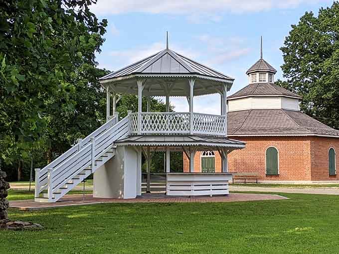 This Victorian gazebo has seen more polka dancing and sausage festivals than most structures have any right to witness.
