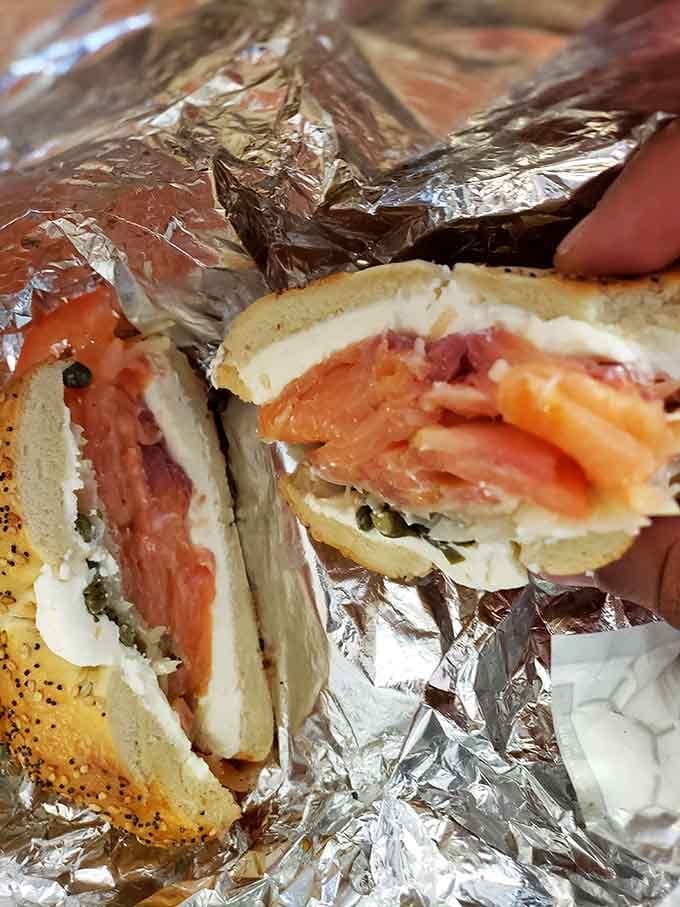 Lox and bagels proving that some combinations were perfected decades ago and don't need improving whatsoever.