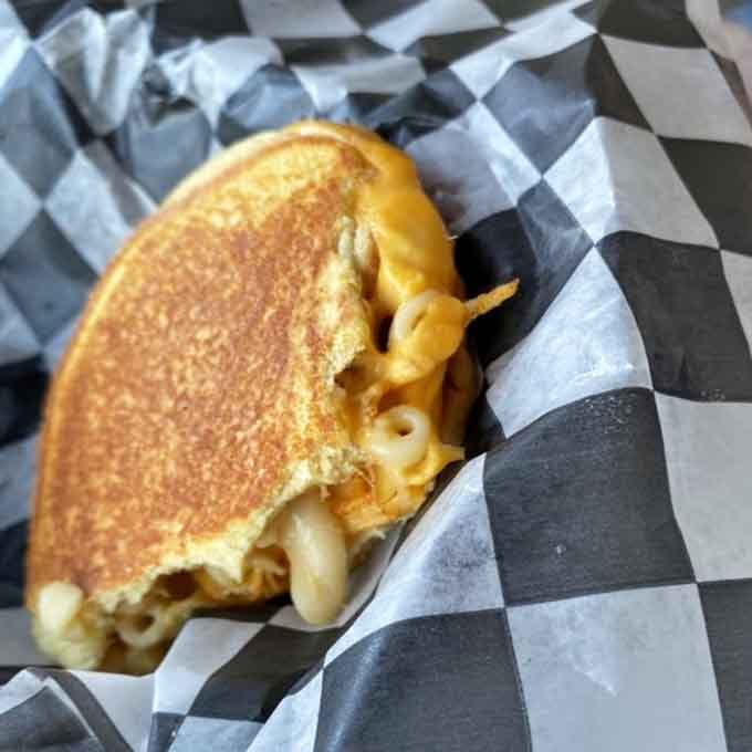 Mac and cheese meets burger in this carb-loaded love letter to comfort food at its finest.