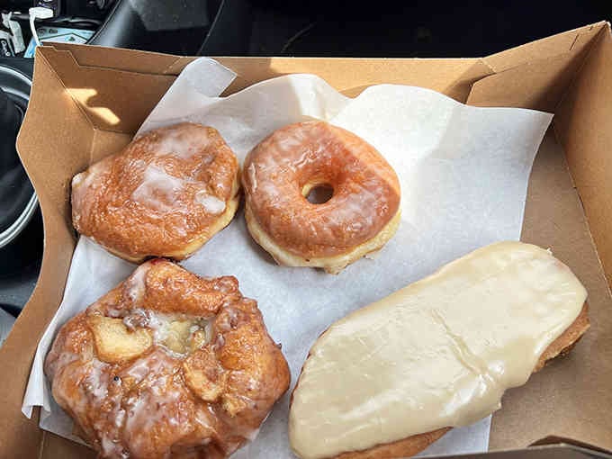 Those glazed beauties aren't just donuts, they're edible proof that some things in life are worth waking up early for.