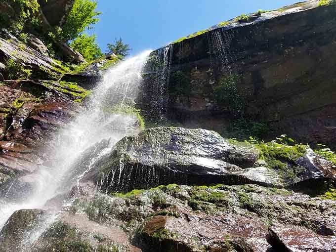 Chasing waterfalls at Kaaterskill Falls. Where towering cliffs, crystal-clear pools, and that Catskills magic make every step worth it.