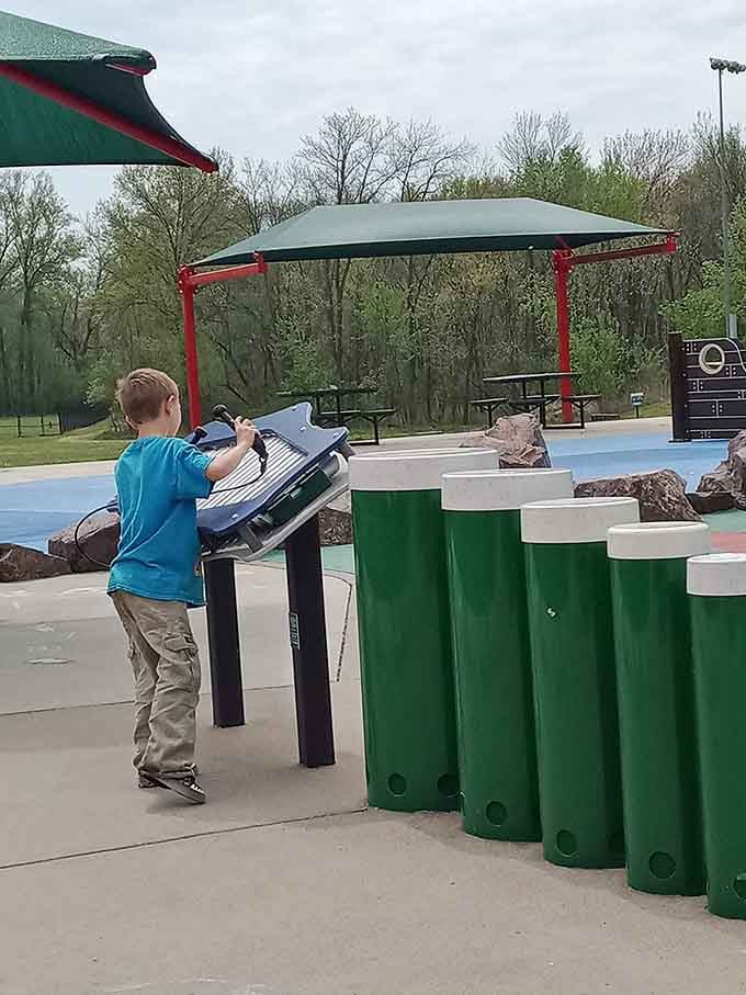 Making music outdoors beats any piano lesson, especially when the only wrong notes are the fun ones.