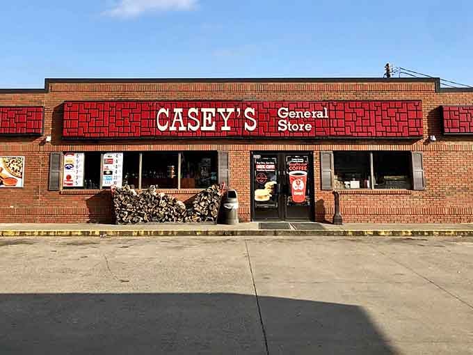 Casey's red facade is the North Star for road-trippers seeking decent coffee and clean restrooms.