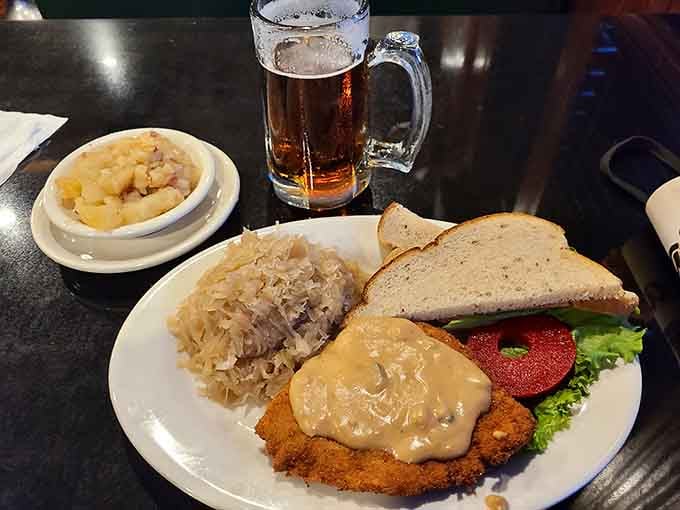 Chicken fried steak with all the fixings, proving that comfort food doesn't need to apologize for being exactly what it is.