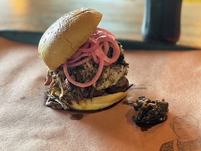 The El Sancho Loco stacks meat on meat with pickled onions, because sometimes more really is more in the best way.