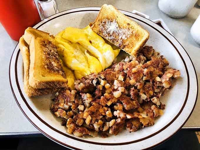 Corned beef hash this good makes you wonder why anyone bothers with fancy brunch spots that charge triple the price.
