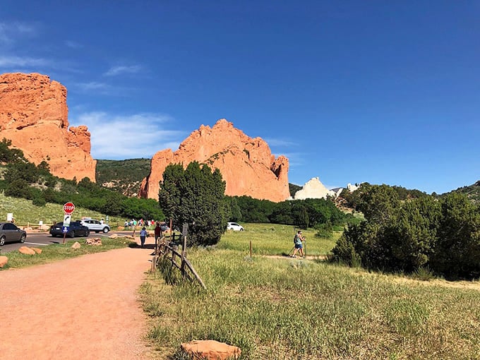 Garden of the Gods' towering red rock formations stand like ancient sentinels guarding Colorado's natural beauty.