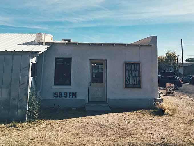 Even the soap company looks like an art installation, because in Marfa, everything gets the creative treatment.