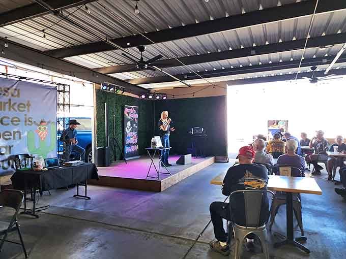 Live entertainment adds unexpected joy to your shopping day because why shouldn't bargain hunting have a soundtrack?