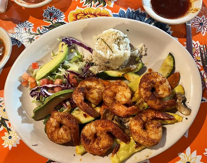The Camarones a la Diabla brings the heat with perfectly seasoned shrimp that'll wake up your taste buds real quick.