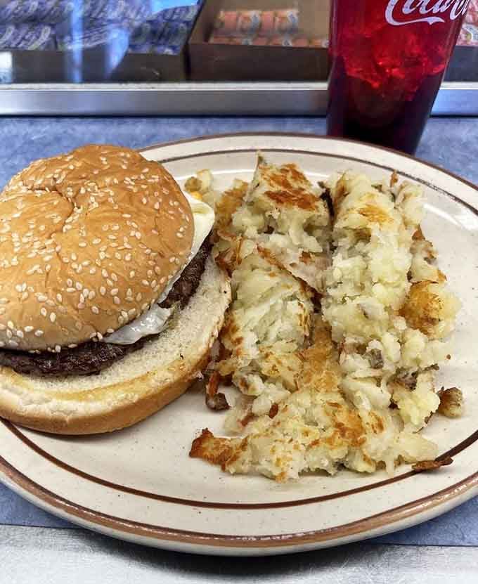 When your burger comes with a side of hash browns this good, you might forget about the fries.