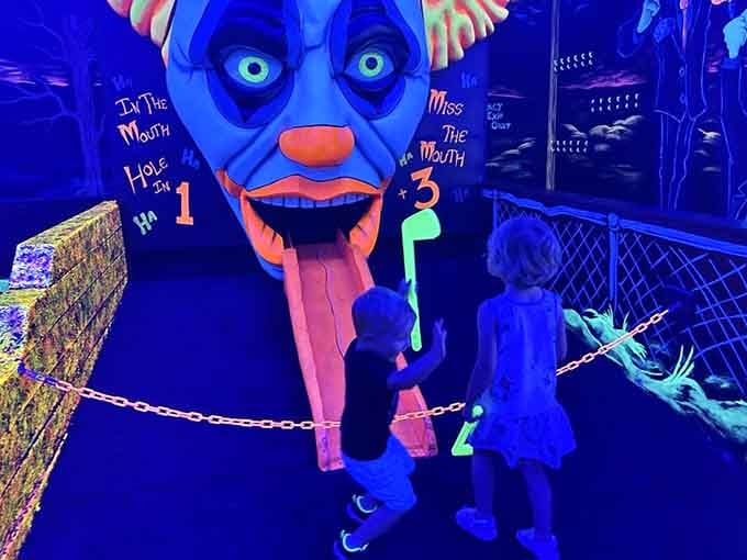 When the clown's tongue becomes your putting green, you know you've entered a wonderfully weird world of entertainment.