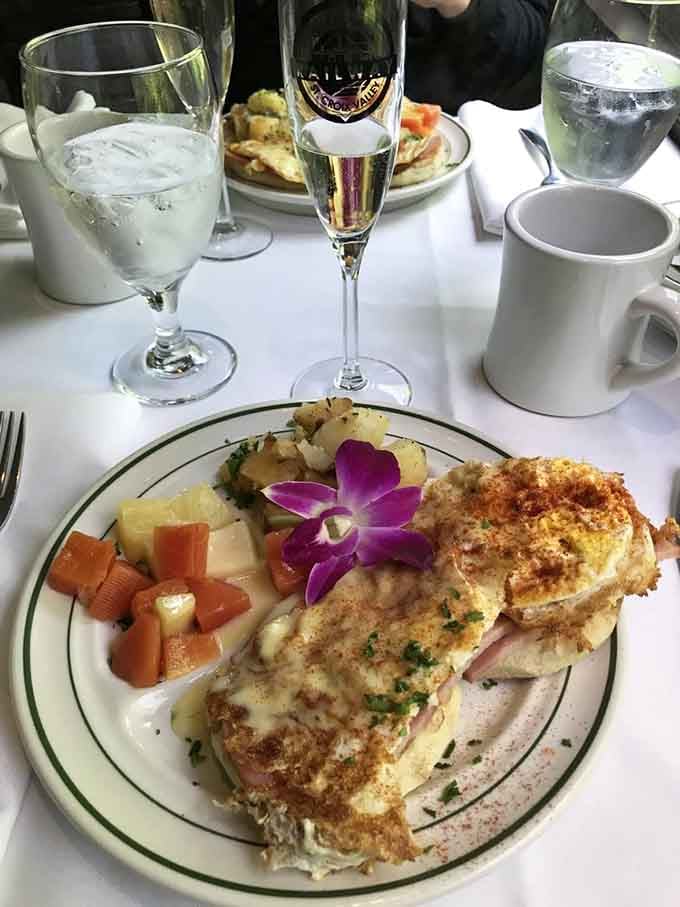 When your entrée arrives garnished with an orchid, you know this isn't your average dinner train—it's a full experience.