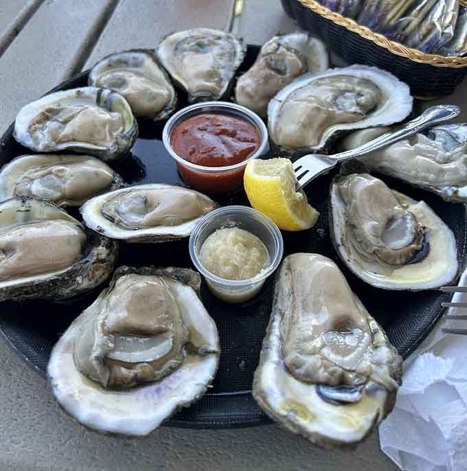 Nature's perfect appetizer &ndash; briny, fresh oysters that taste like the ocean decided to send you a personal postcard saying "Wish you were here!"