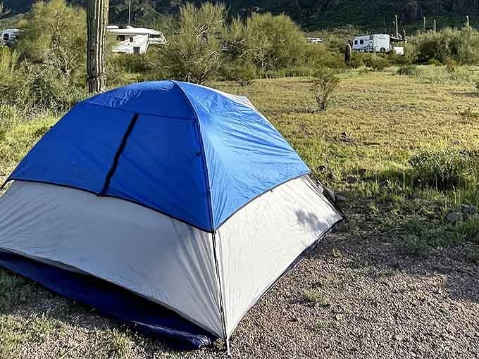 Wake up to this view from your tent and you'll understand why camping beats any five-star hotel experience.