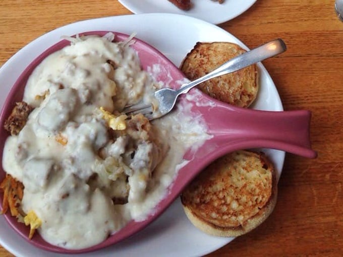 When chicken fried steak meets potato pancakes, it's like the breakfast and dinner teams finally decided to work together.
