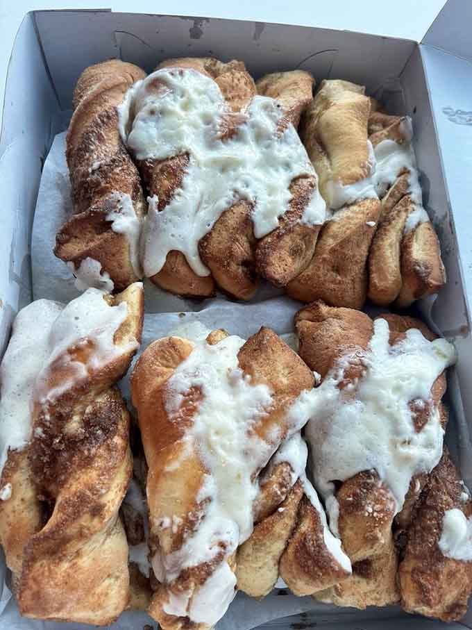 The famous Puppy Dog Tails, twisted and glazed to perfection, making you question why you've wasted time on lesser breakfast pastries.