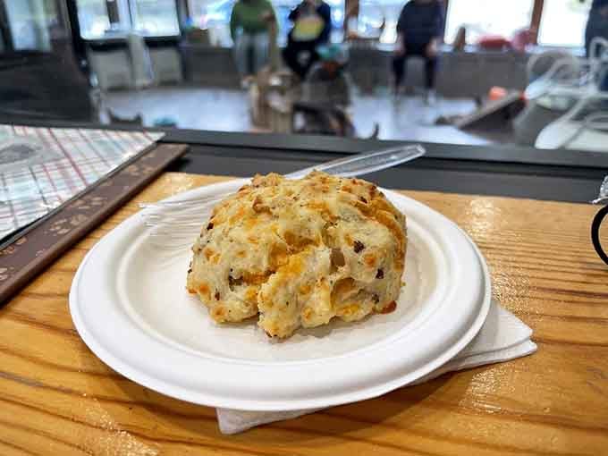 A calico scone that's probably better behaved than most actual calico cats, and significantly less likely to knock things over.