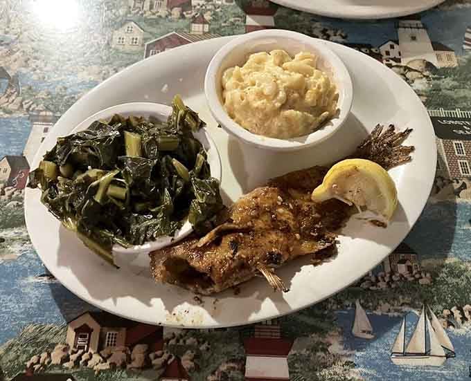 Grilled catfish with mac and cheese proves that sometimes the best meals are the ones grandma would recognize.