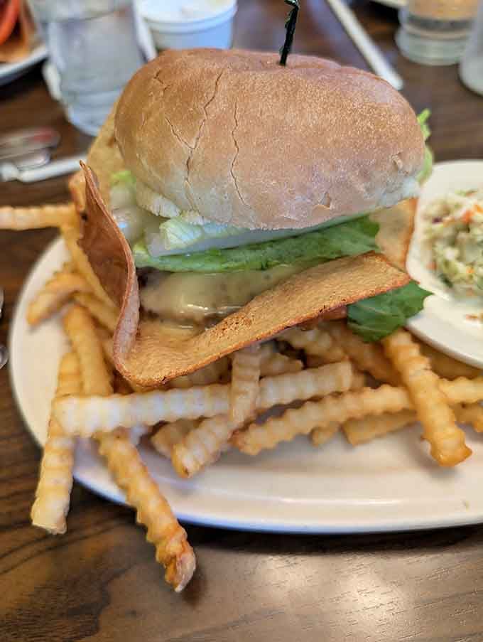 Lettuce and tomato add a touch of virtue to this indulgent masterpiece, if that helps you sleep better tonight.