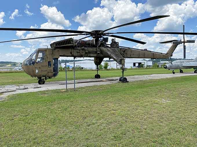 That massive helicopter outside proves bigger really is better when you're hauling serious cargo through the sky.
